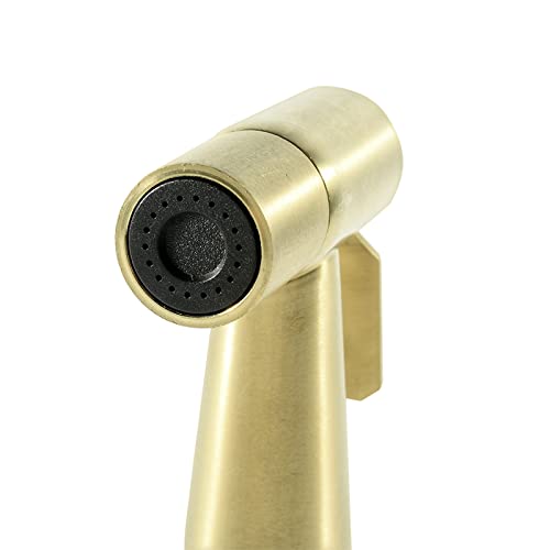 MINJING Handheld Toilet Bidet Sprayer, Brushed Gold Bidet Attachment Set, Bathroom Toilet Concealed Bidet Shower Set, Solid Brass Hot and Cold Bidet Faucet