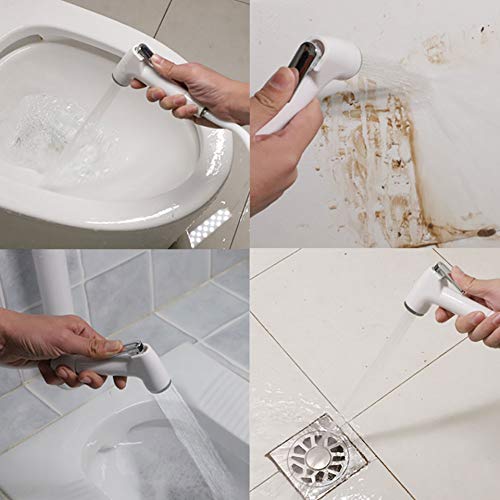 ABS Handheld Toilet Bidet Spray Shower Head for Bathroom Body, G1/2 inch Thread, PU Spring Hose, Easy Installation