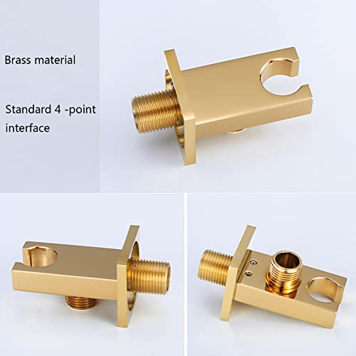 MINJING Handheld Bidet Sprayer Set, Bathroom Toilet Concealed Shower Attachment Set, Solid Brass Hot and Cold Bidet Faucet, Single Handle Cloth Diaper Sprayer, Titanium Gold,A