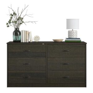 Ameriwood Home Everly Wide 6-Drawer Dresser, Espresso