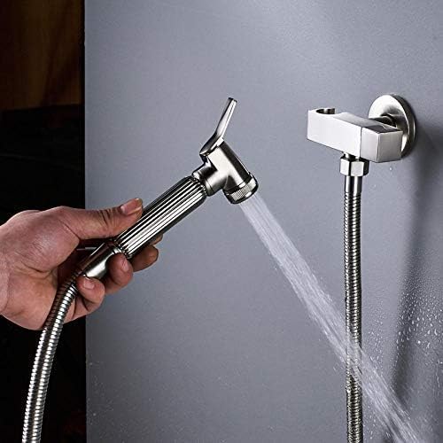 MINJING Brushed Nickel Bidet Sprayer Head Wall Mounted Bathroom Bidet Faucet Shower Faucet Toilet Bidet Muslim Brass Washer Tap-1