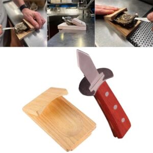 oyster clamp, seafood tools oyster shucking knife, oyster clamp wood suit, seafood safety hand guard for home use