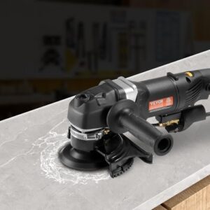 VEVOR Wet Polisher 800W, 4" Concrete Grinder with 6 Variable Speed and 7 Polishing Kits, Wet Grinder Machine for Marble, Granite, Stone, Rock, Tile, Equipped with a GFCI Switch, (700-3000 RPM)