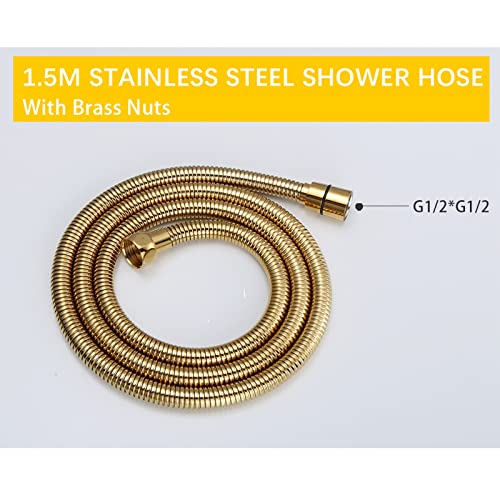 MINJING Handheld Bidet Sprayer, Bathroom Toilet Concealed Single Cold Bidet Spray Set, Square Design Bathroom Bidet Faucet, Solid Brass Shower Douche Kit for Personal Hygiene,Rose Gold