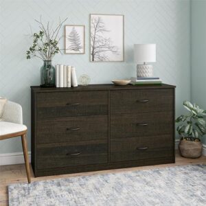 Ameriwood Home Everly Wide 6-Drawer Dresser, Espresso