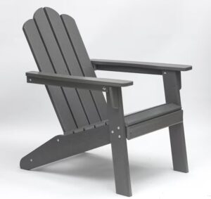 engerio adirondack chair plastic hdpe all weather resistant, patio chairs, looks exactly like real wood, widely used in outdoor, fire pit deck, outside garden campfire (gray)