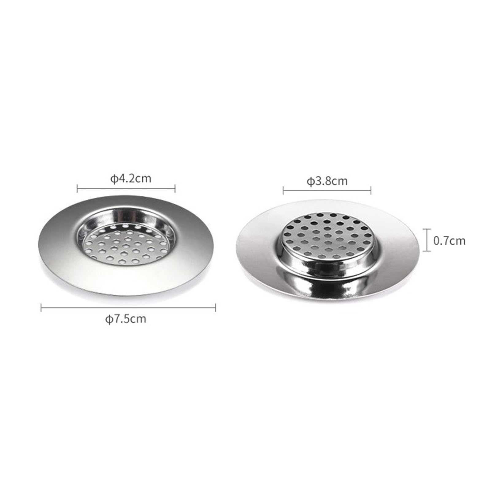 Eurollar Shower Drain Cover Hair Catcher, Bathroom Sink Drain Strainer, Stainless Steel Bathtub Drain Filter Basket, Anti Clog Shower Hair Catcher, for Kitchen, Laundry, Bathroom,