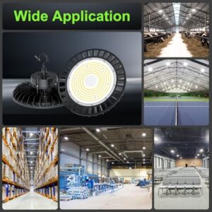 ZGDZ LED UFO High Bay Light, 240W Highbay LED Shop Light, 36,000 Lumens Super Bright, 5000K, 0-10V Dimmable, 5' Cable Plug, Industrial Grade, ETL Listed