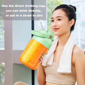 Yulyoie Multifunctional Portable Juicer Cup with Digital Display,1200ml Large Capacity USB Rechargeable Portable Multifunctional Cup with Digital Display for Making Fruits Juice (Blue,Set A)