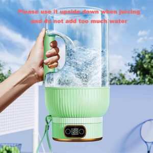 Yulyoie Multifunctional Portable Juicer Cup with Digital Display,1200ml Large Capacity USB Rechargeable Portable Multifunctional Cup with Digital Display for Making Fruits Juice (Blue,Set A)