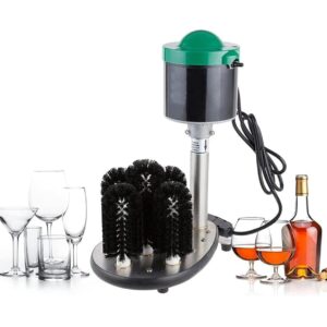 cymyyds electric commercial glass washer, wine glass cleaning machine, 5 cleaning brush, automatic glass rinser, up to 600-800 cups per hour, perfect for bars and cafes