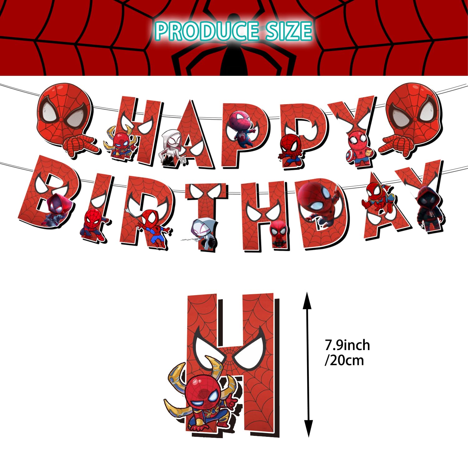 Spider Birthday Decorations Happy Birthday Banner Hanging Swirls for Spider Birthday Party Supplies