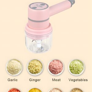 2 in 1 Multifunction Cordless Electric Food Processor & Hand Mixer For Meat, Spices, Fruits and Vegetable Chopper, USB Rechargeable, White