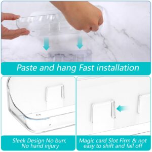 Sibba 2Pcs Acrylic Wall Mount Organizer, Adhesive Shelf with Self-Adhesive Tape, Bathroom Shelves for Wall, No Drilling Hang Walls Shower caddy for Bathroom, Kitchen, Living Room