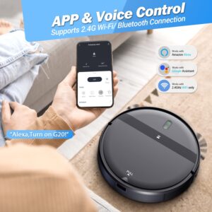 MANVINS Robot Vacuum and Mop Combo, Smart Robotic Vacuum with WiFi/App/Alexa, Ultra-Slim & Quiet, Tangle-Free Suction, Automatic Recharge Robot Vacuum Cleaner for Pet Hair/Carpet/Hard Floor