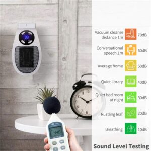 Space Heater for Indoor - Portable Heater with Remote Control, 500W Small Plug in Electric Heater, Mini Wall Heater with Adjustable Thermostat and Timer, Overheat Protection, LED Display (1PCS)