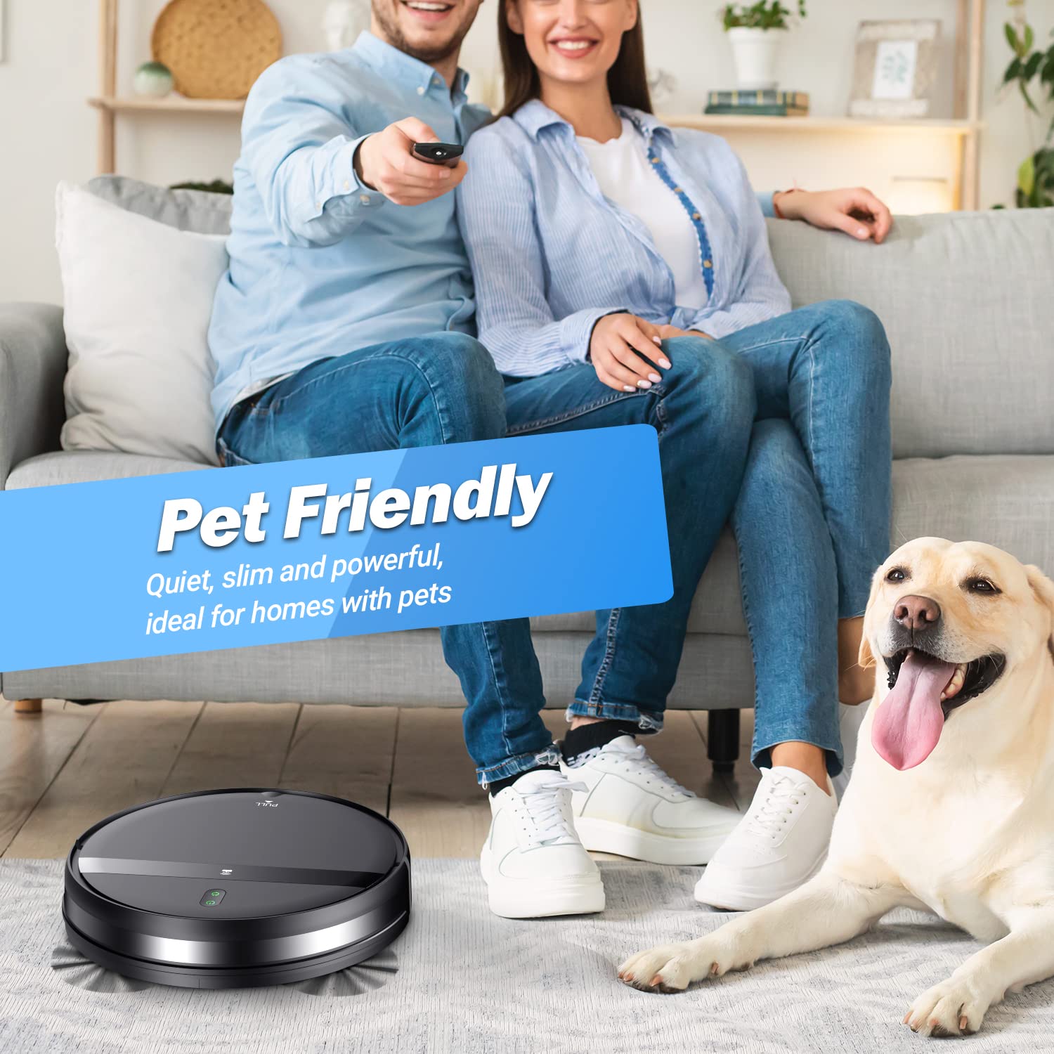 MANVINS Robot Vacuum and Mop Combo, Smart Robotic Vacuum with WiFi/App/Alexa, Ultra-Slim & Quiet, Tangle-Free Suction, Automatic Recharge Robot Vacuum Cleaner for Pet Hair/Carpet/Hard Floor