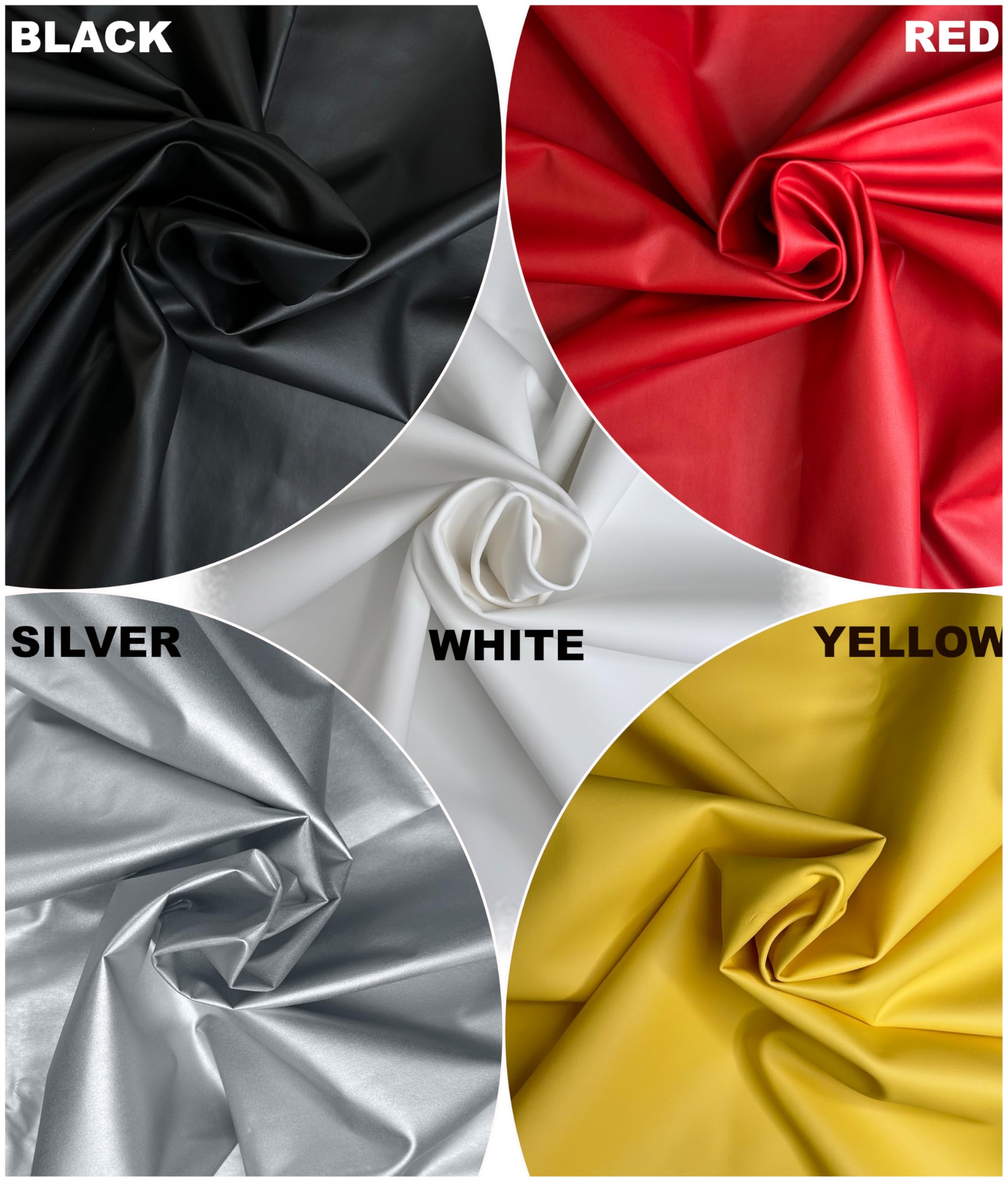 4-Way Stretch Vinyl Clothing Fabric Apparel Flexible Lightweight (16oz per Yard) PU Faux Leather 54" Wide Sold Continuous Yard - Strong Stretch Rebound, Create Outfits, Water Resistant, Stretch-White