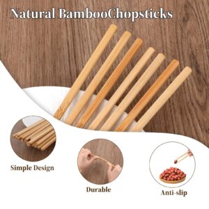 10 Pairs Chinese Chopsticks Chop Sticks Reusable Dishwasher Safe Bamboo Chopsticks Reusable Natural Wooden Chopsticks Reusable Chopsticks for Adults Chopsticks Bamboo for Noodles Restaurants