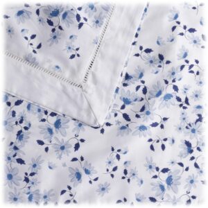 Clover by Jo 100% Cotton Floral Duvet Cover Set (Denim, Cal/King)