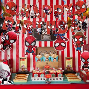 Spider Birthday Decorations Happy Birthday Banner Hanging Swirls for Spider Birthday Party Supplies