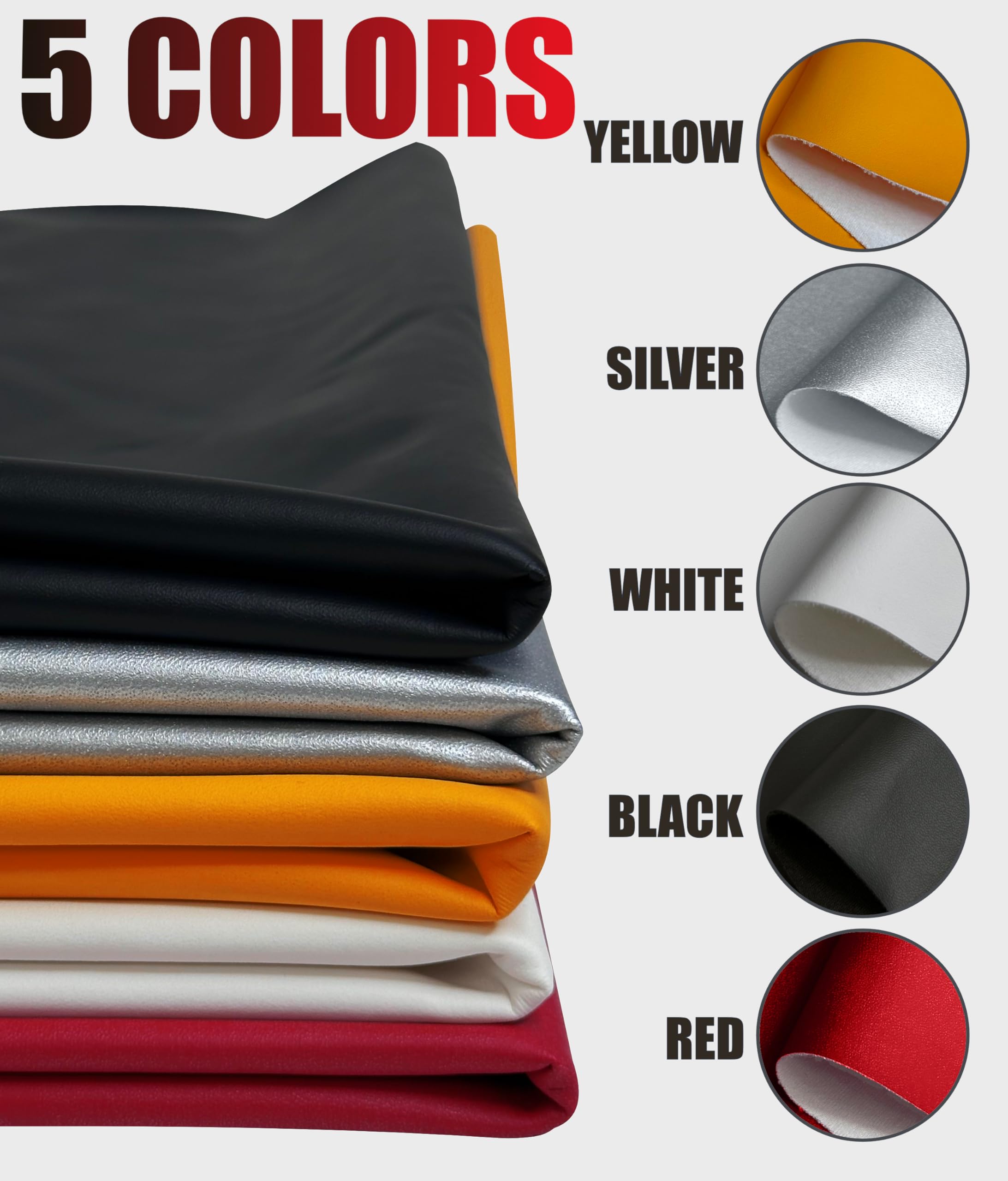 4-Way Stretch Vinyl Clothing Fabric Apparel Flexible Lightweight (16oz per Yard) PU Faux Leather 54" Wide Sold Continuous Yard - Strong Stretch Rebound, Create Outfits, Water Resistant, Stretch-White