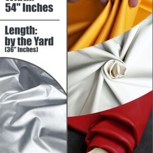 4-Way Stretch Vinyl Clothing Fabric Apparel Flexible Lightweight (16oz per Yard) PU Faux Leather 54" Wide Sold Continuous Yard - Strong Stretch Rebound, Create Outfits, Water Resistant, Stretch-White