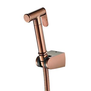 wudli handheld bidet sprayer toilet bathroom douche, brass handheld bidet faucet douche kit shower bidet sprayer toilet sprayer with shower hose and shower base set,rose gold