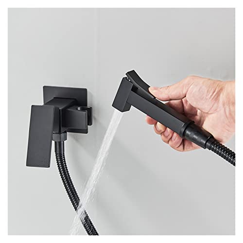 Black Bidet Faucet Wall Mounted Bathroom Shower Faucet Bidet Toilet Sprayer Bidet Toilet Washing Machine Mixer Faucet(Black B)