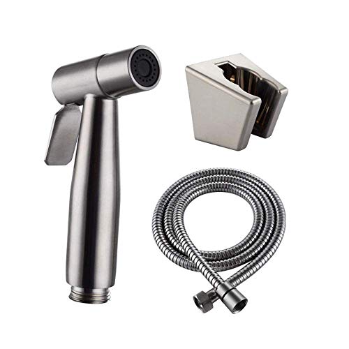 MINJING Stainless Steel Portable Bidet Toilet Taps Kit-304 Stainless Steel Bidet Sprayer Toilet Spray Gun Booster