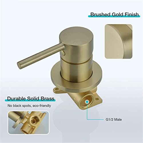 MINJING Hand Held Toilet Bidet Sprayer, Hot and Cold Brushed Gold Stainless Steel Bidet Jet Douche Kit, Toilet Washer Cleaning Shattaf Shower Faucet