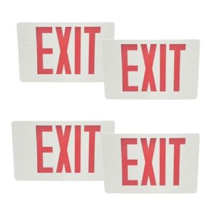 victory 4 packs red led exit sign double-sided emergency light with battery backup ul certified 120-277v fire exit sign for business commercial stairs