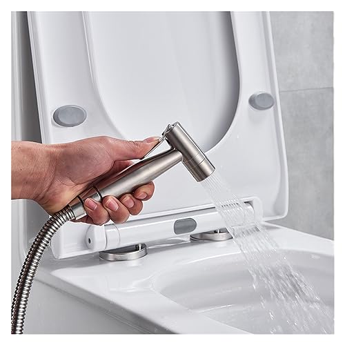 Brushed Nickel Hanging Toilet Bidet Faucet Stainless Steel Handheld Shower Head Faucet Crane Handheld Sprayer Head(Only Bidet Head)