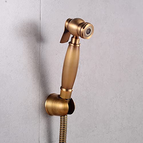 MINJING Handheld Bidet Sprayer for Toilet, Antique Brass Cloth Diaper Sprayer Kit Wall Mounted Bidet Sprayer Set Single Handle Toilet Bidet Sprayer Kit with 150cm Shower Hose