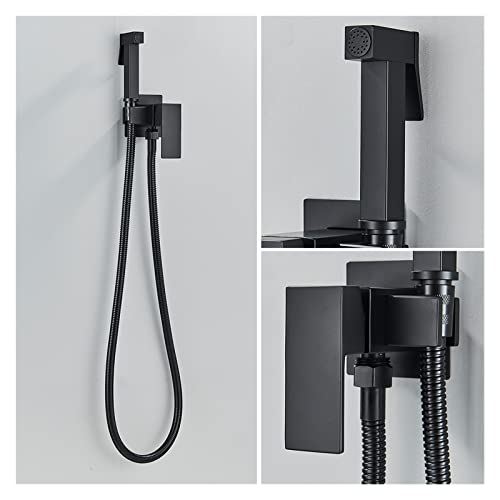 Black Bidet Faucet Wall Mounted Bathroom Shower Faucet Bidet Toilet Sprayer Bidet Toilet Washing Machine Mixer Faucet(Black B)