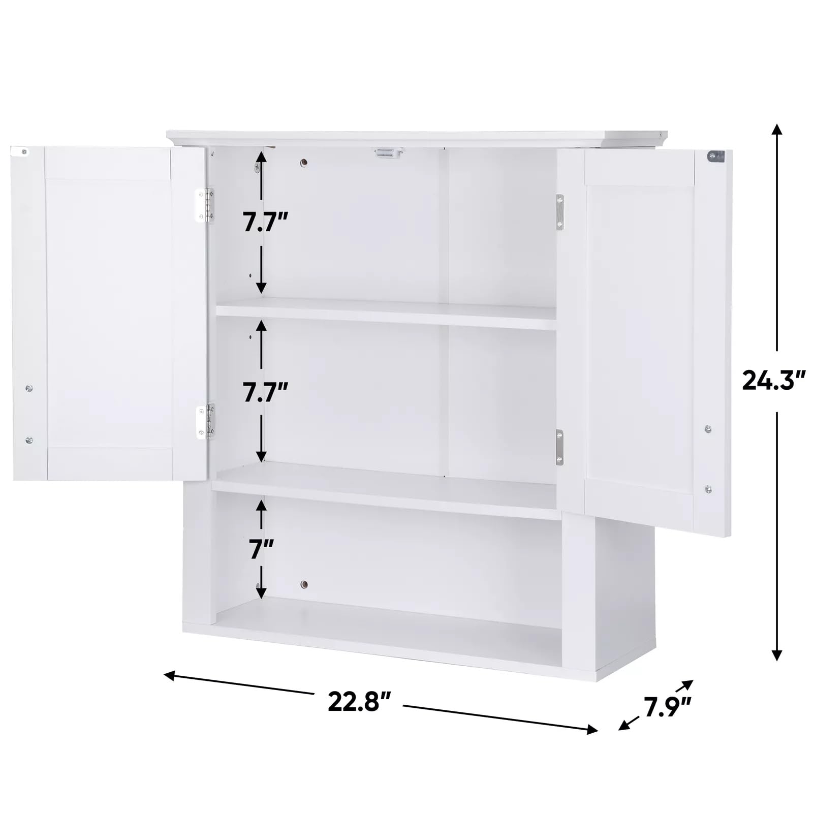 Bathroom Wall Cabinet, Over The Toilet Storage Cabinet with 2 Doors and Adjustable Shelf, Room Space Saver for Bathroom Kitchen,Wooden Medicine Cabinet Wall Mounted