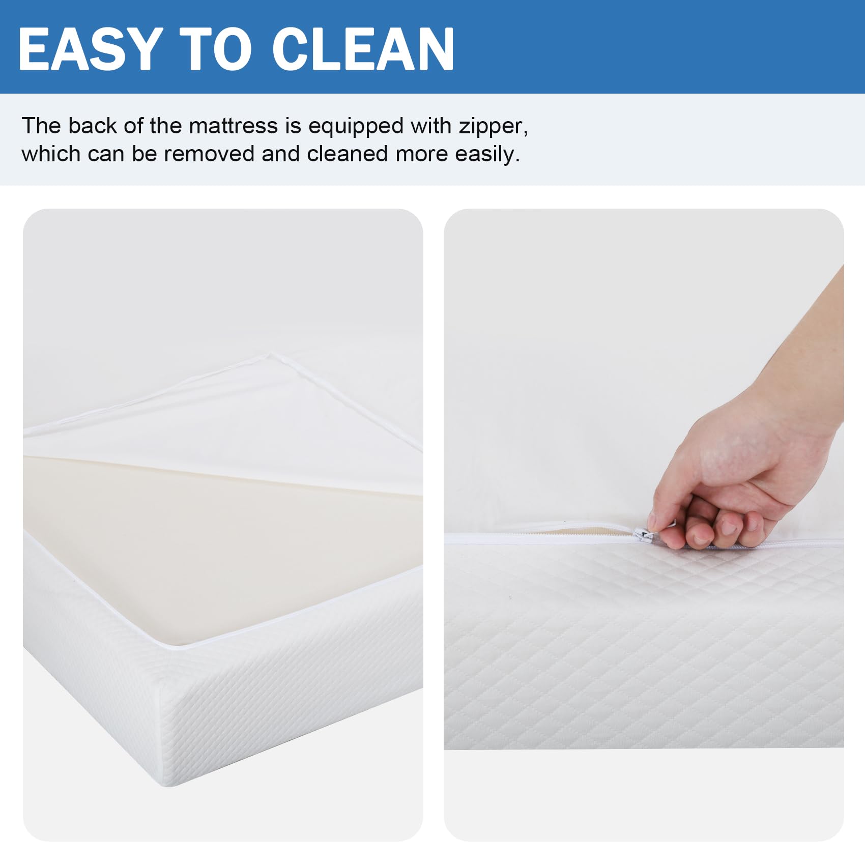 BLKMTY Mattress Twin XL Size Mattress 12 Inch Memory Foam Mattress Medium-Firm Mattress Breathable Bed Mattress with Removable Cover for Pressure Relief, Mattress in Box, White