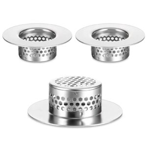 3pcs bathroom sink strainer bathtub hair catcher bathroom sink drain cover stainless steel sink strainer bath tub hair catcher mesh sink strainer for kitchen fit hole size from 1.25" to 1.60"