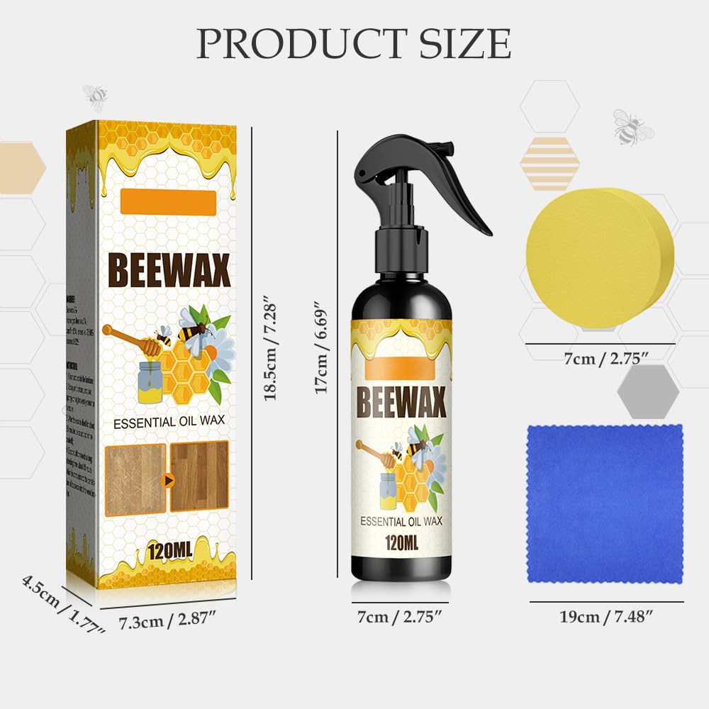 Natural Micro-Molecularized Beeswax Spray, 2024 Upgrade Beeswax Spray Furniture Polish Beeswax Wood Polish, Beeswax Furniture Polish Spray Bees Wax Furniture Polish (1PC)