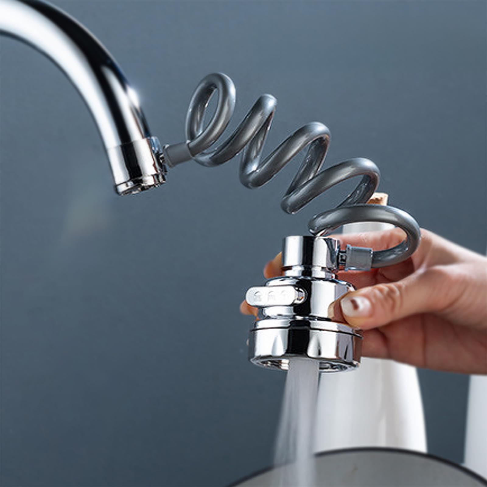 Multifunctional retractable three-gear faucet extender, suitable for sinks, kitchens, bathtubs and closestool