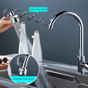 Multifunctional retractable three-gear faucet extender, suitable for sinks, kitchens, bathtubs and closestool