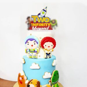 Two Infinity and Beyond Cake Topper Toy Cake Toppers 2nd Birthday for Boy Girl Two Infinity and Beyond Birthday Decorations Story Party Supplies