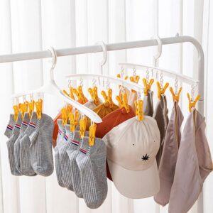 Vdaxvme 6 Clips 8 Clips Windproof Clothes Rack Laundry Rack Rotatable Drying Rack for Socks Towels Underwear