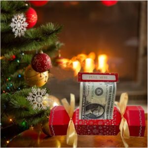 Christmas Surprise Money Pull Pouch, 4PCS Surprise Money Pull Pouch, DIY Christmas Kit, Cash Gift Pouch, Surprise Pull Out Money Gift Box, Christmas Party Gifts Money Box for Cash Pull