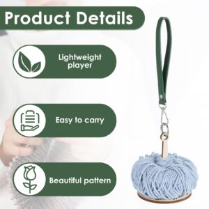 Wrist Yarn Holder for Crocheting, Portable Wooden Yarn Ball Holder with Leather Wrist Strap, Detachable Crochet Yarn Holder Yarn Ball Minder Stand Spinner for Knitting Craft Lovers Storage