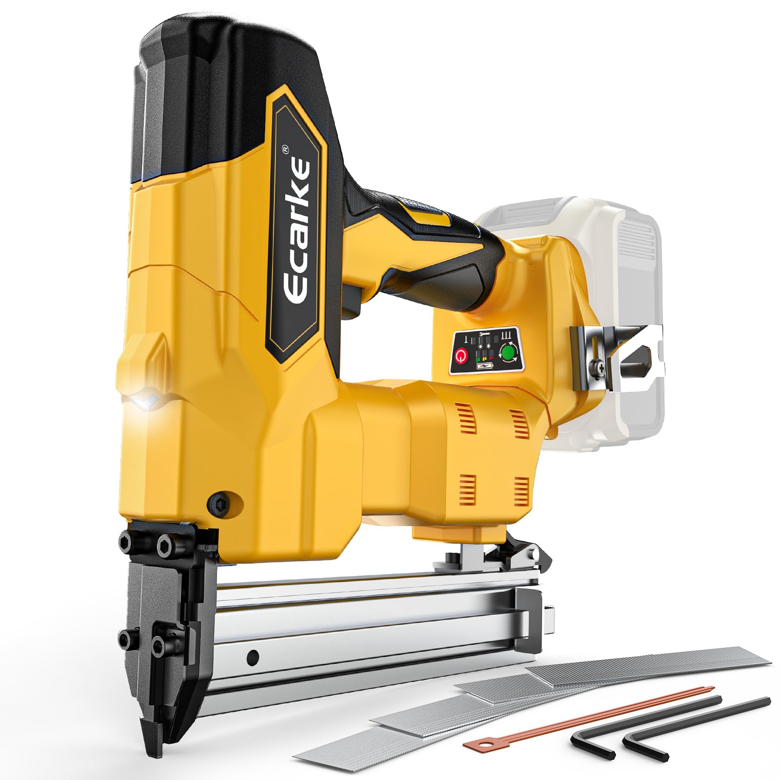 18GA Cordless Brad Nailer for Dewalt 20V MAX Battery: Electric Brad Nail Gun with 18 Gauge Nails for Upholstery Woodworking - Brushless- 2 Mode - 5/8 to 1-1/4 Inch - Tool Only