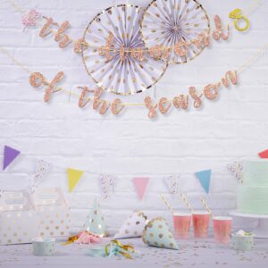 KakaSwa Tea Party Bridal Shower Banner, The Diamond of The Season Banner for High Tea Party Supplies, Bridal Shower Garden Party Decorations, Rose Gold Glitter