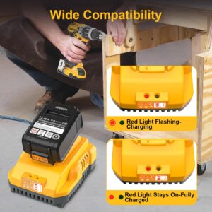 Lenoya DCB112 Charger Repalcement for Dewalt 12v/20v Battery Charger Compatible with Dewalt 12v/20v Max Battery DCB200 DCB203 DCB125 DCB107 Yellow