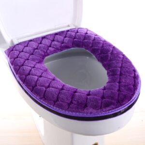 hokojix Toilet Seat Pad Soft Toilet Seat Cushion Toilet Seat Warmer Washable Toilet Seat Mat with Zipper Closure