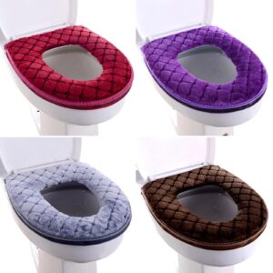 hokojix Toilet Seat Pad Soft Toilet Seat Cushion Toilet Seat Warmer Washable Toilet Seat Mat with Zipper Closure